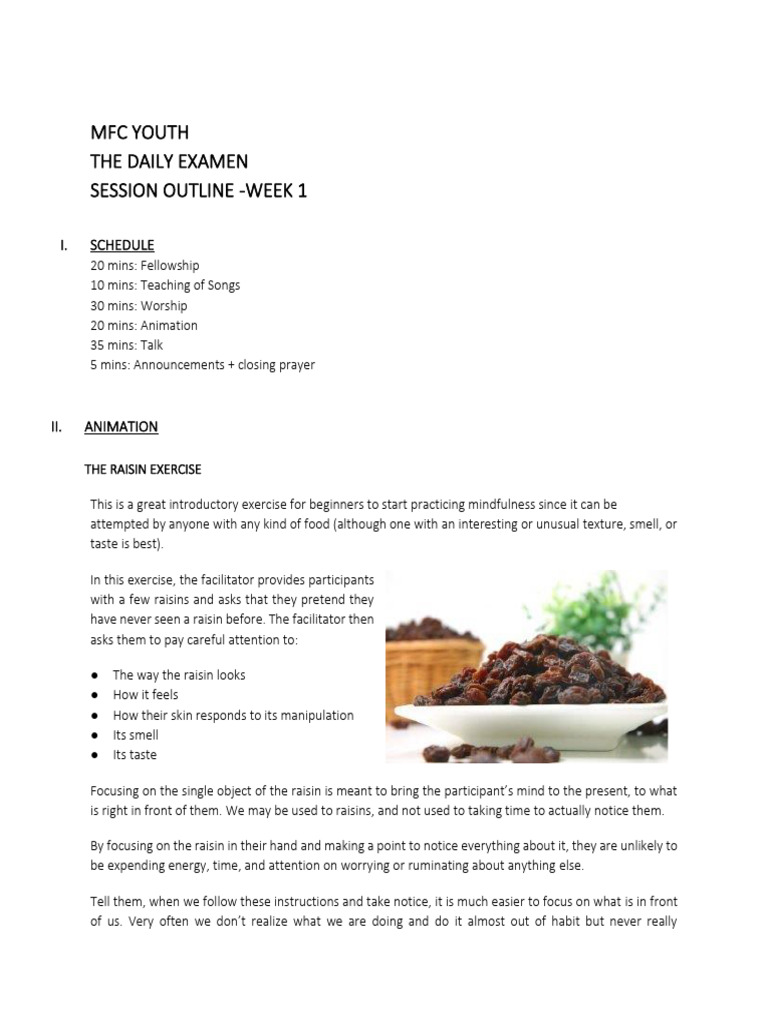 The Daily Examen - Week 1 - Session Outline | PDF | Spirituality