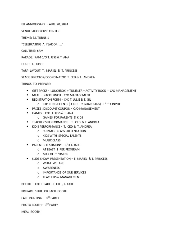 Ejl Anniversary | PDF