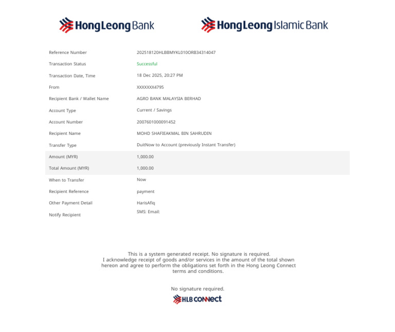 HLB Receipt 4314047 | PDF