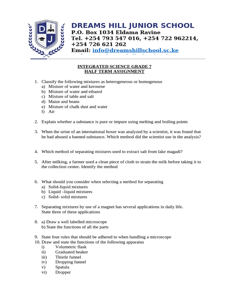 Integrated Science Grade 7 | PDF