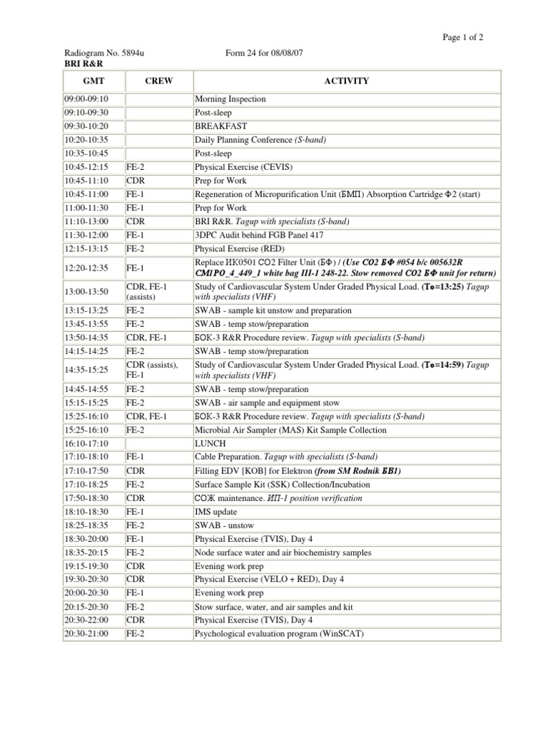 NASA: 185497main 080807 TL | PDF | Space Shuttle Program | Human Spaceflight Programs