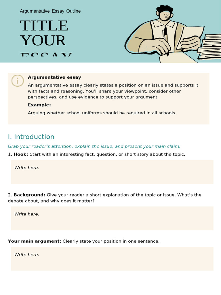 Essay - Templates - Argumentative Essay Outline | PDF