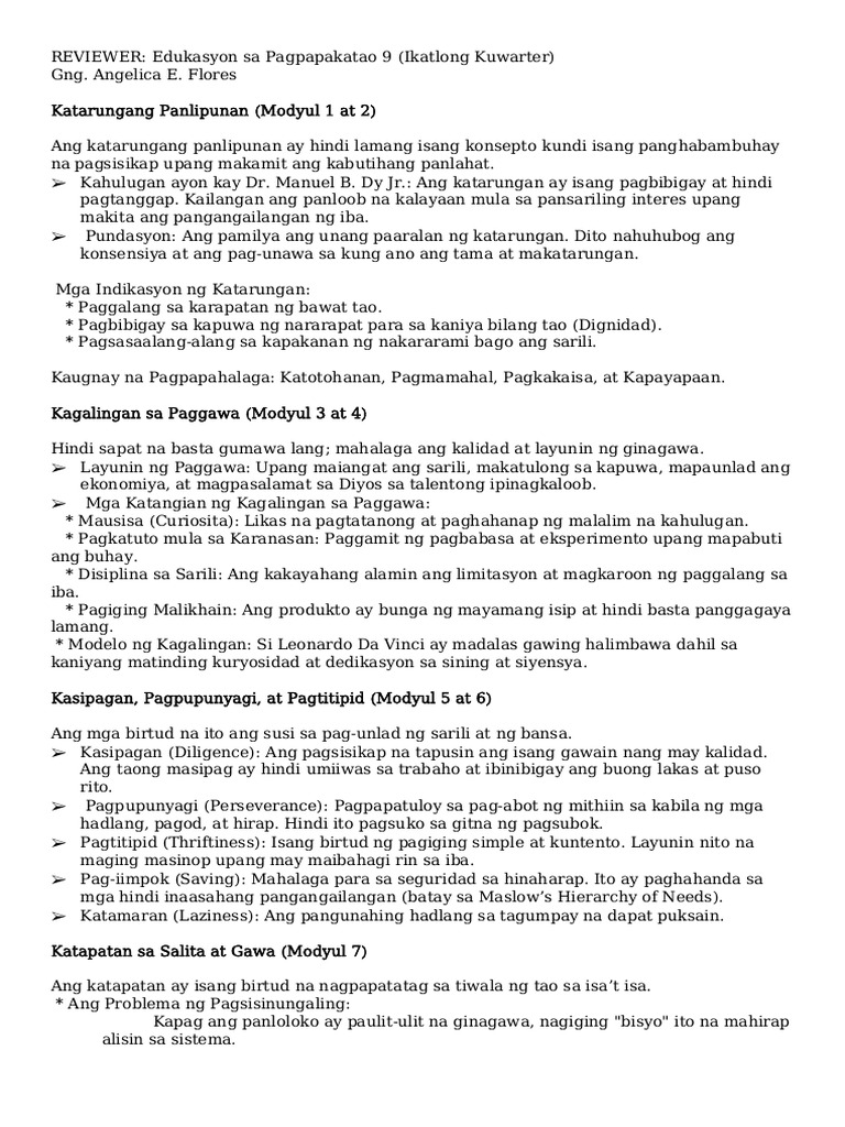 Reviewer 3rd Quarter | PDF