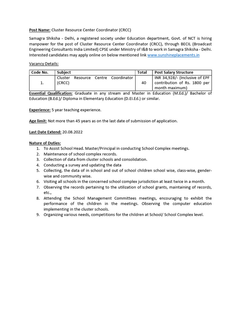 Extend CRCC | PDF