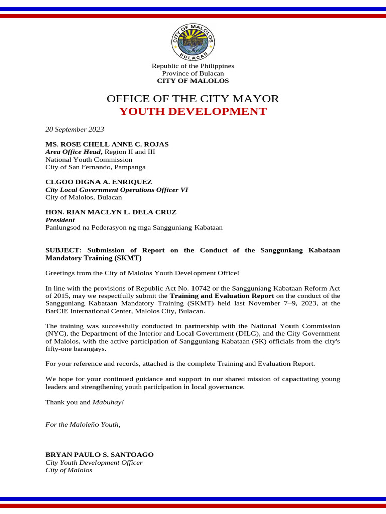 SKMT Letter of Attachment 2023 | PDF