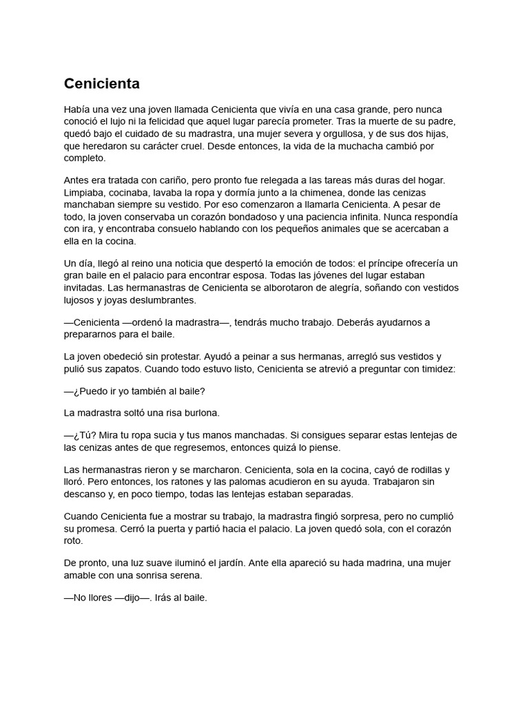 Cenicienta / CORTO | PDF