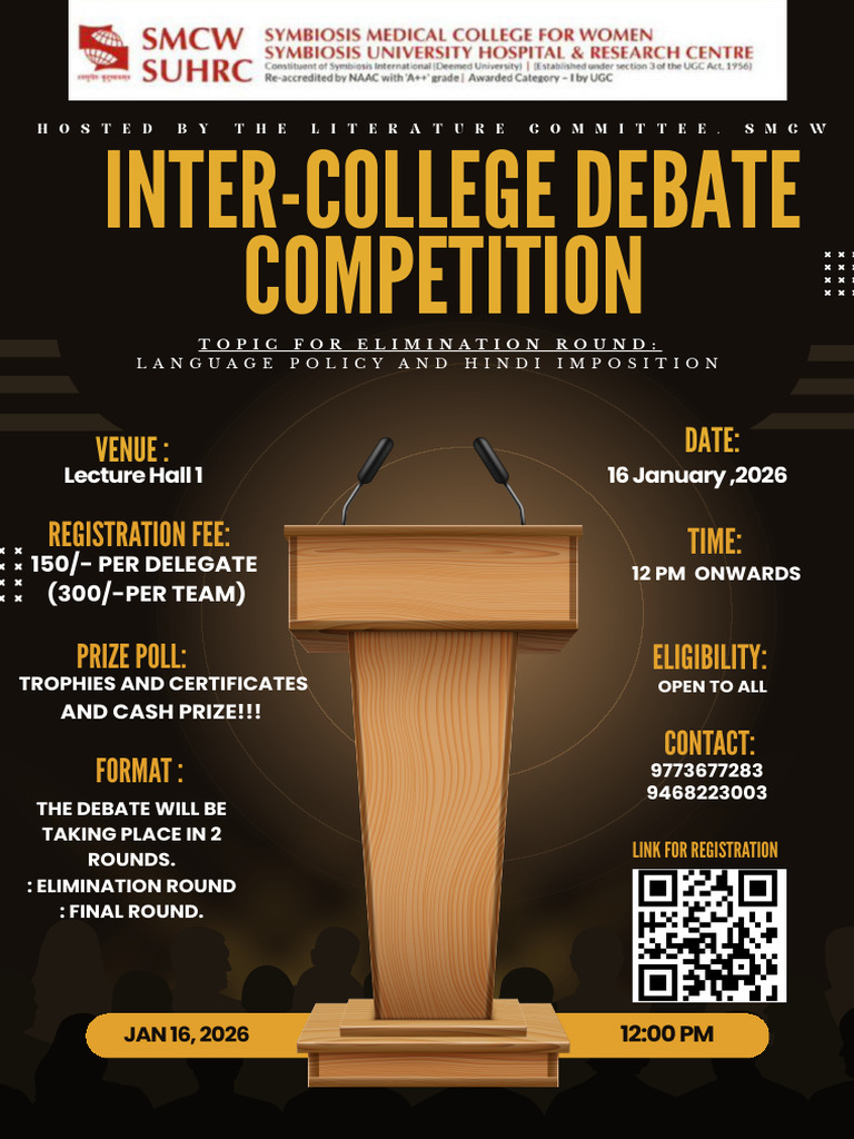 Black Brown Illustration Debate Competition Poster | PDF