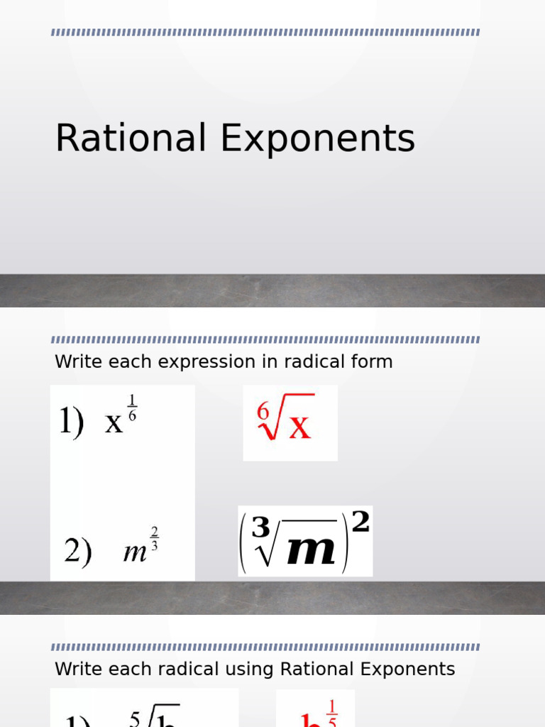 Rational Exponents | PDF