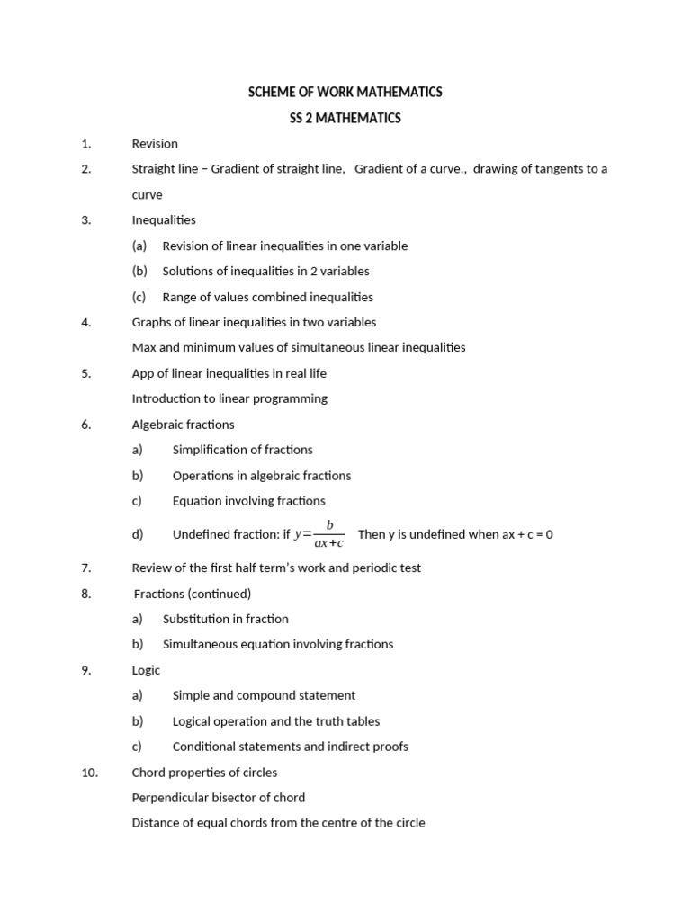 Mathematics Ss2 | PDF | Argument | Slope