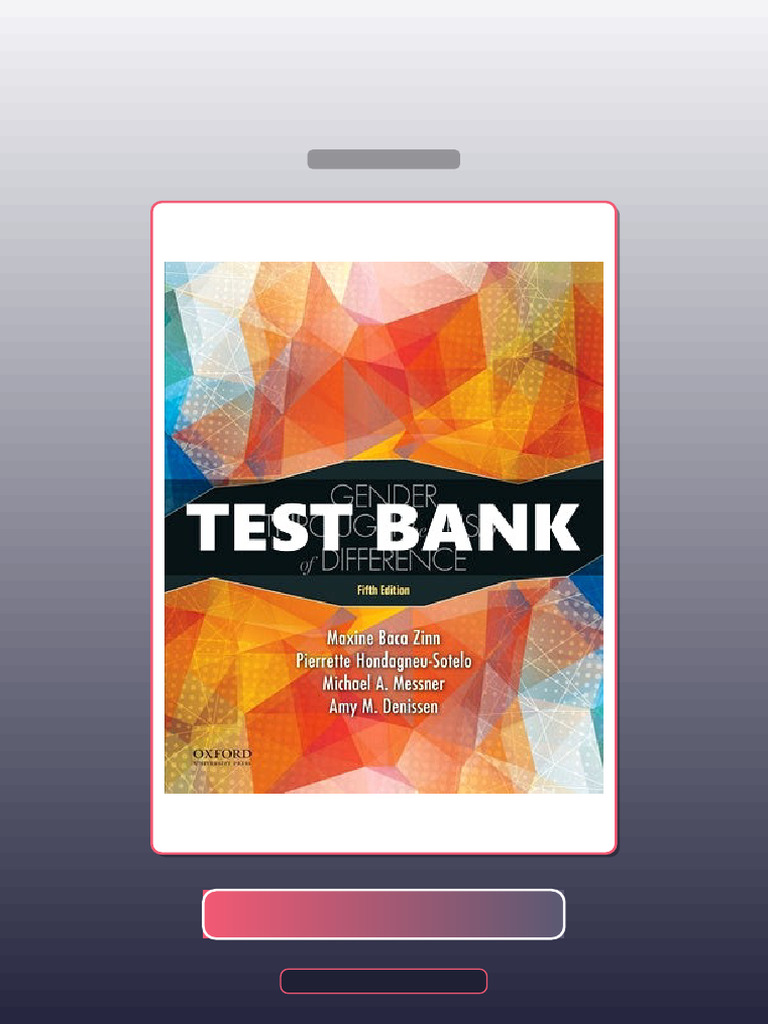 Gender Through the Prism of Difference 5th Edition Zinn E-book Testbank ...
