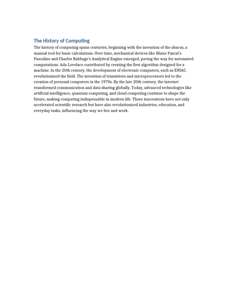 Extended History of Computing | PDF