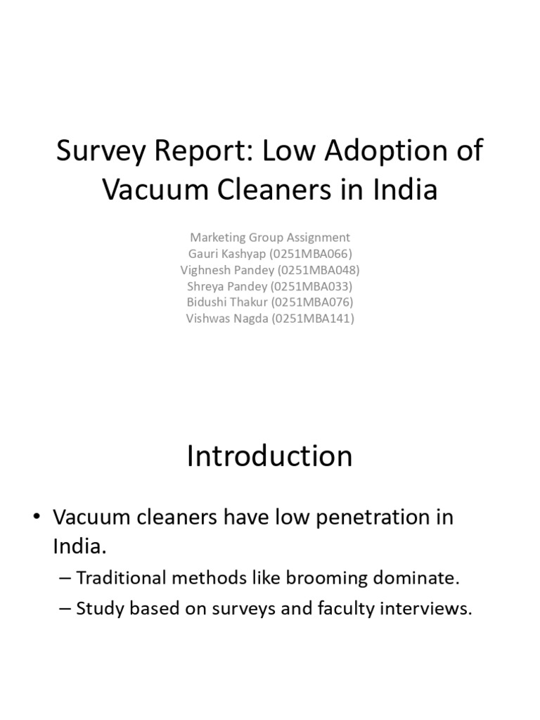 Vacuum Cleaner Survey Report | PDF