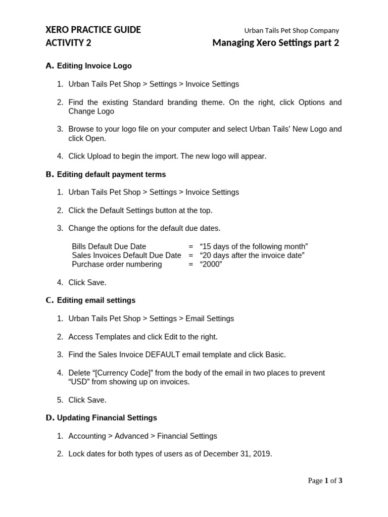 REVISED ACTIVITY 2 - Managing Xero Settings Part 2 | PDF | Depreciation ...