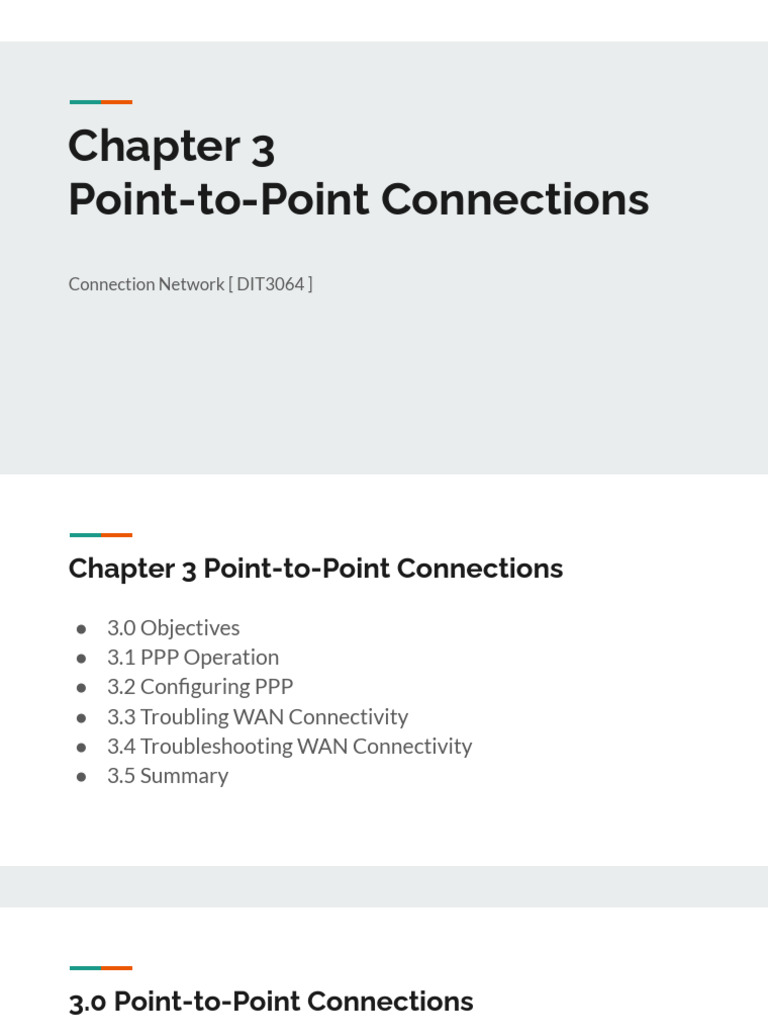 [ DIT3064 ] Chapter 3 Point-to-Point Connections | PDF | Computer ...
