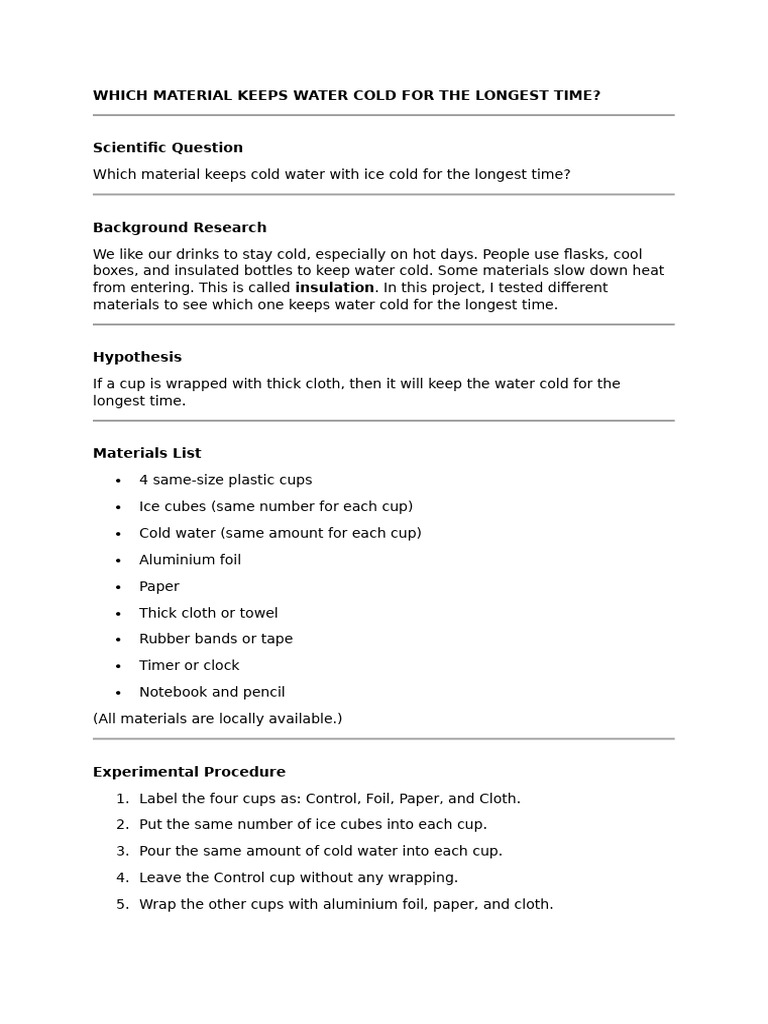 Science Fair Project | PDF