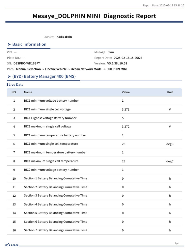 Mesaye Dolphin Mini Report 2025-02-18 1526 (1) | PDF | Rechargeable ...