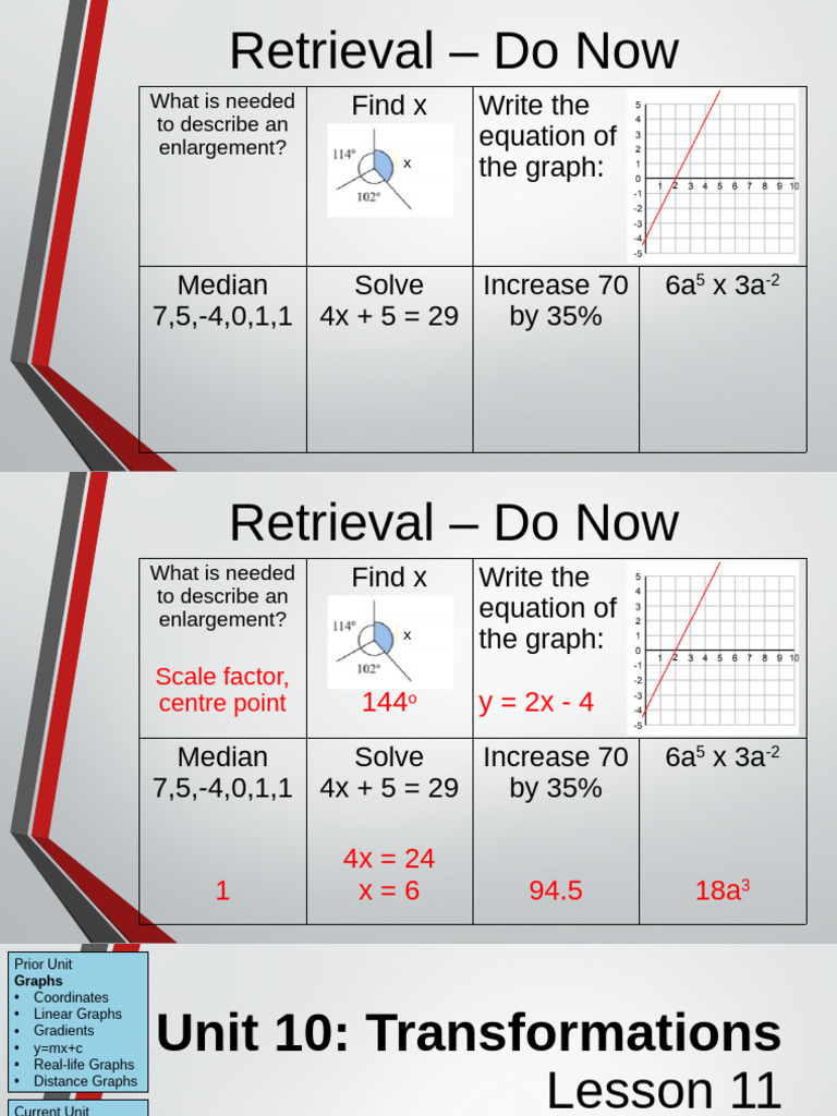 Lesson 11 Describing Transformations | PDF | Angle | Shape