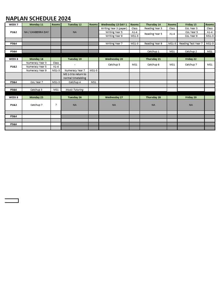 NAPLAN - Schedule 2024 Final | PDF