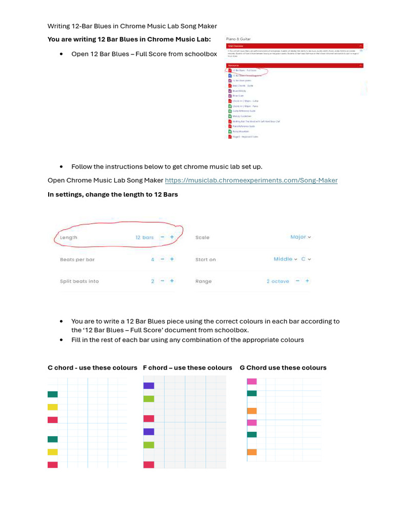 Writing 12 Bar Blues in Chrome Music Lab | PDF