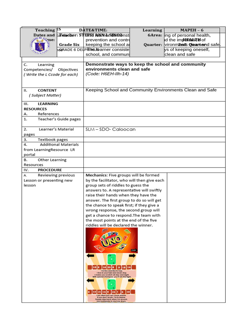 Health Class Observation | PDF | Learning | Waste
