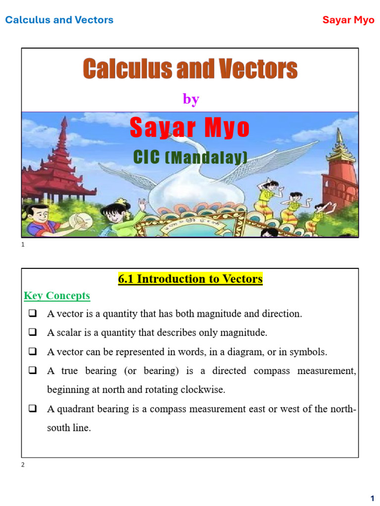 06 Calculus & Vector 12 Ch6 Key Concepts & Review | PDF | Euclidean ...