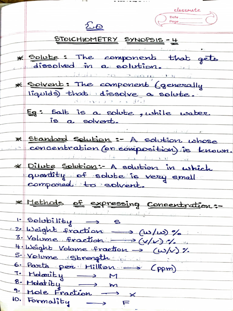 Stoichiometry Notes | PDF