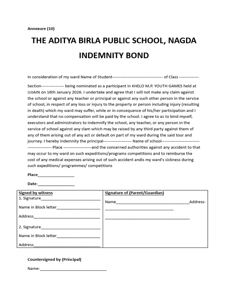 New Indemnity Bond | PDF | Indemnity | Business Law