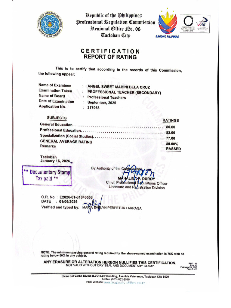 PRC Requirements | PDF