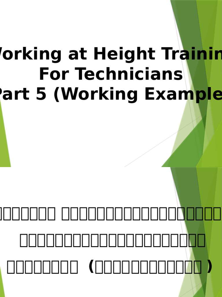 Working at Height Presentation Part 5 (Working Example) | PDF