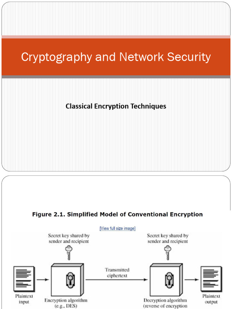 I - Classical Encryption Techniques | PDF | Key (Cryptography) | Encryption