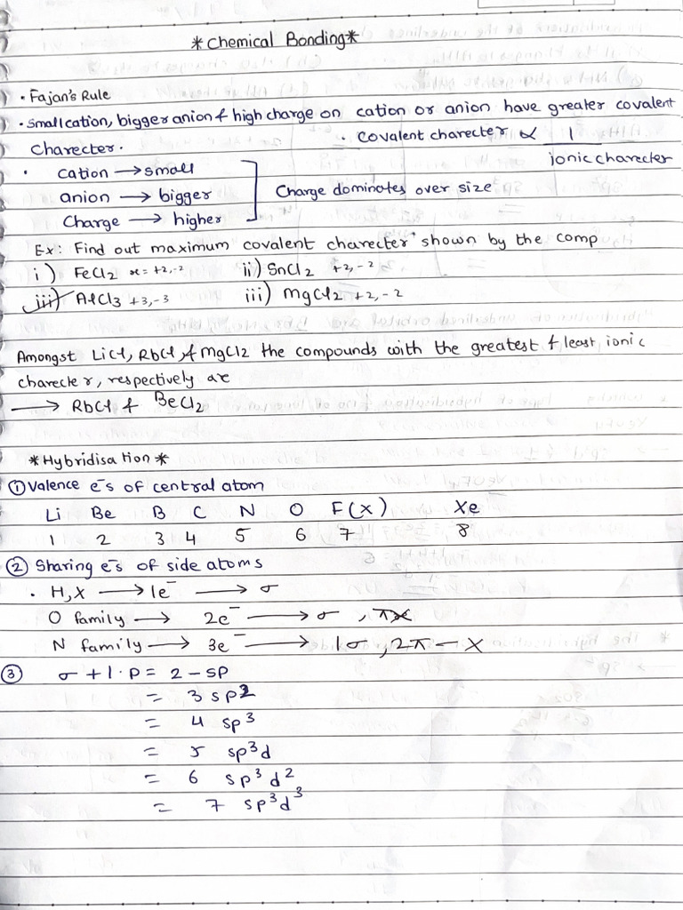 Chemical Bonding Notes | PDF