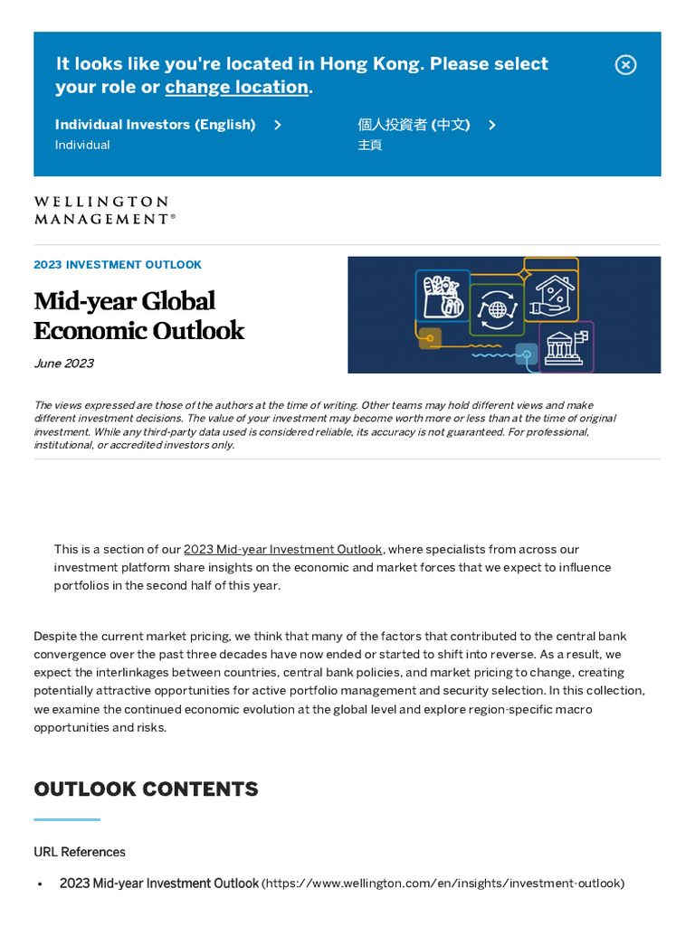 Global Economic Outlook - 2023 - Wellington Management | PDF