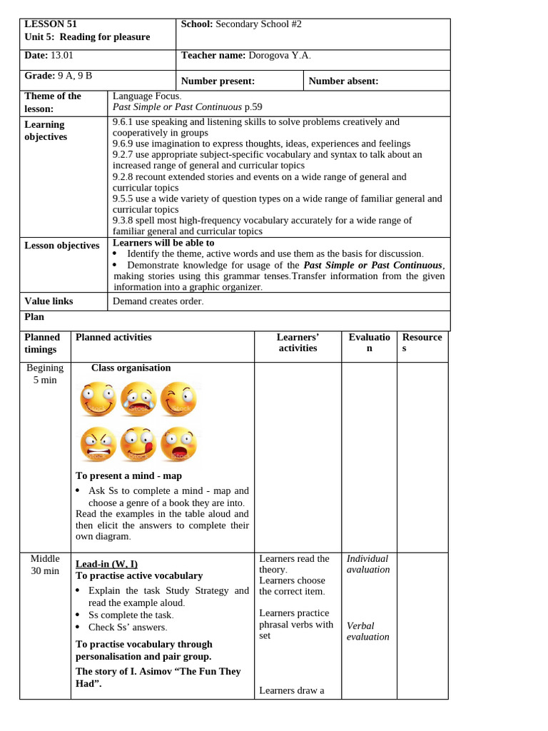 51 - Past Simple - Past Continuous | PDF | Vocabulary | Curriculum