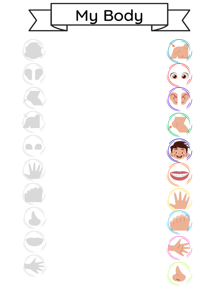 Copy of White Neutral Parts of the Body Flashcards (A4) (1) | PDF