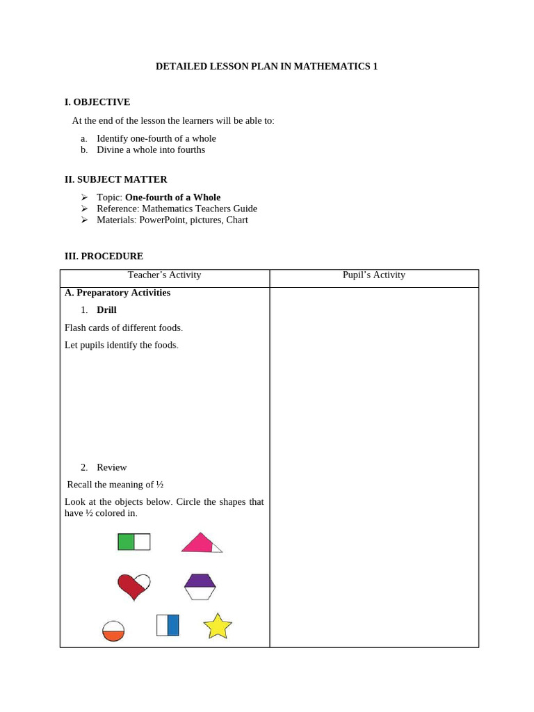 DETAILED LESSON PLAN IN MATHEMATICS 2 Second Lesson | PDF | Lesson Plan ...