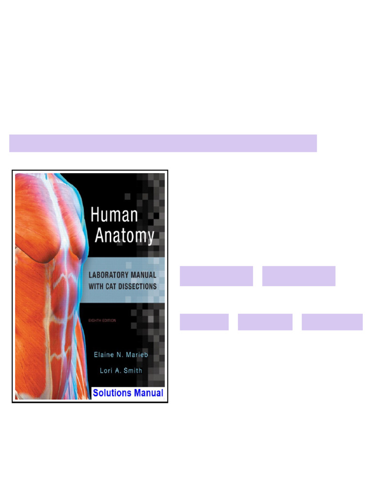 Human Anatomy Laboratory Manual with Cat Dissections 8th Edition Marieb ...