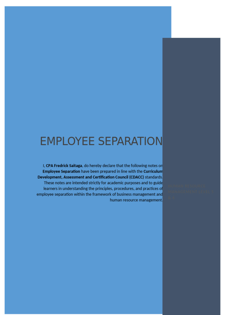 Employee Separation | PDF | Employment | Layoff