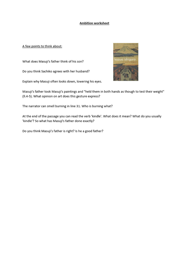 Ambition Worksheet | PDF