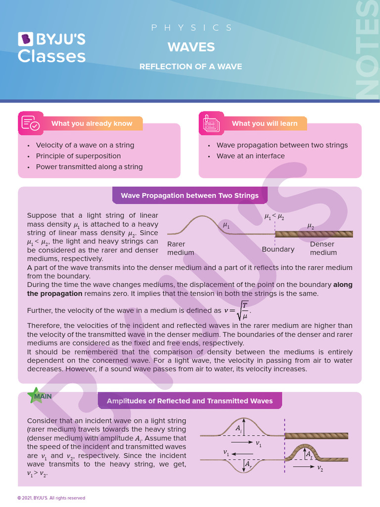 6-Reflection of a Wave | PDF | Waves | Amplitude