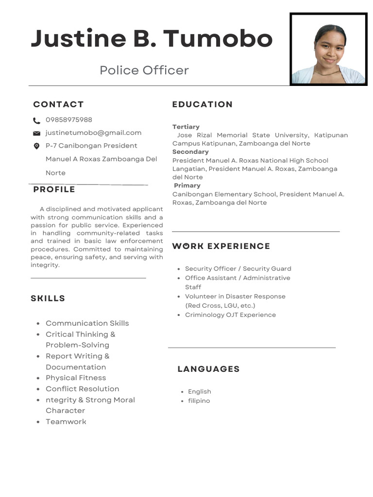 Black and White Minimalist Office Assistant Resume_20260121_093646_0000 | PDF