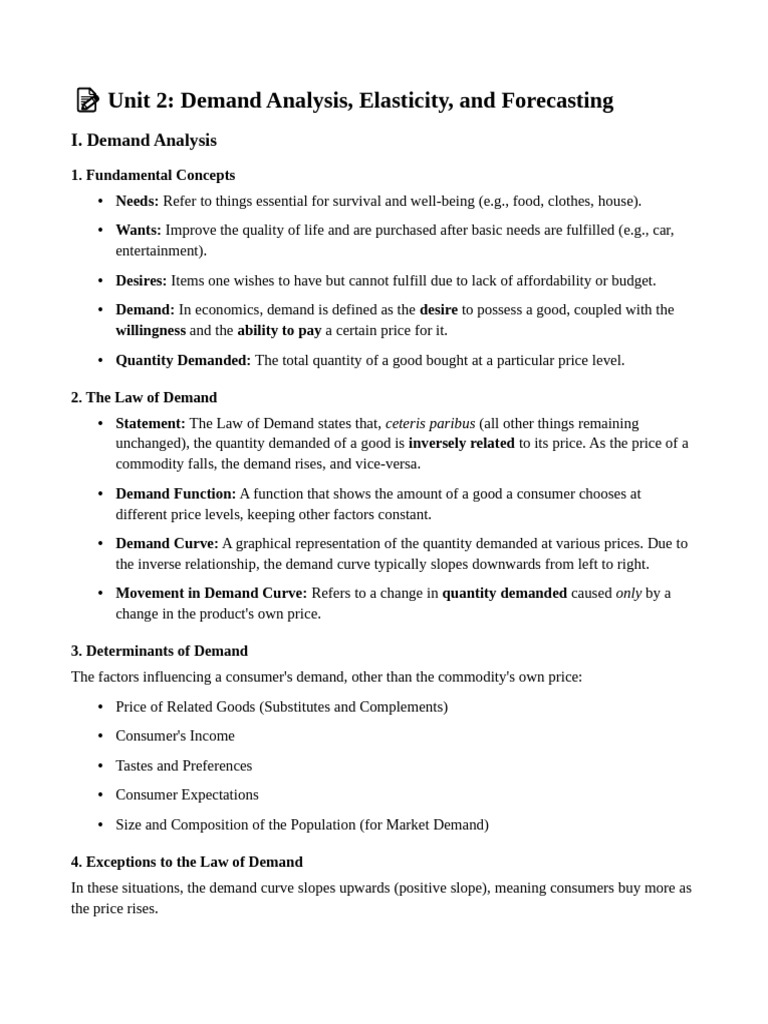 Unit 2 Unrefined Micro Notes | PDF | Demand | Demand Curve