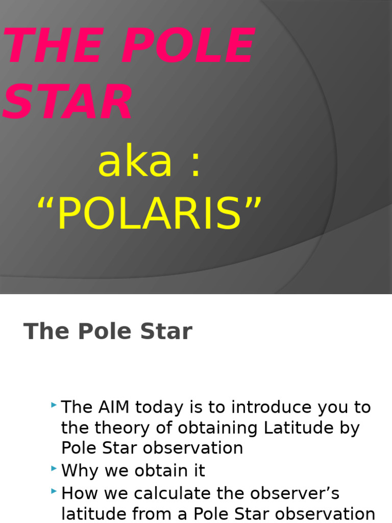 Lesson 01 The Pole Star | PDF | Navigation | Astronomy
