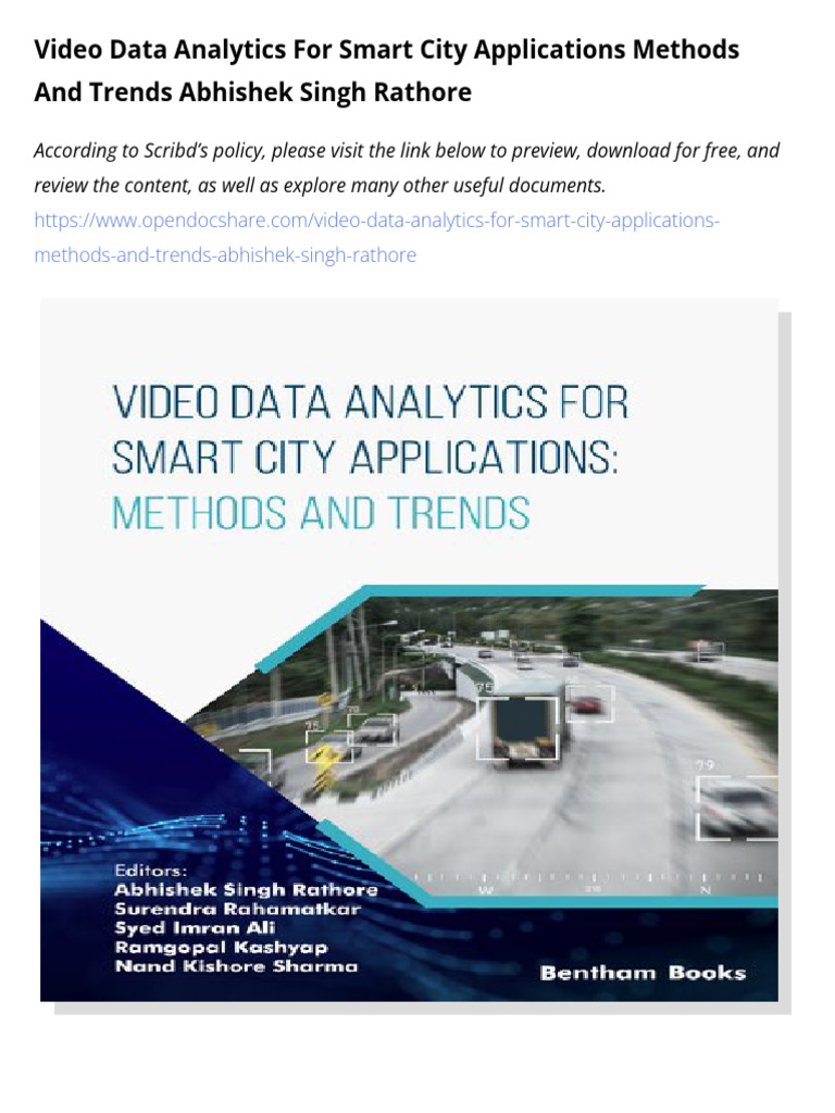 Video Data Analytics For Smart City Applications Methods And Trends Abhishek Singh Rathore | PDF ...