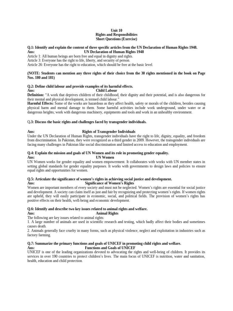 CH10SQS | PDF | Gender Studies | Gender Equality