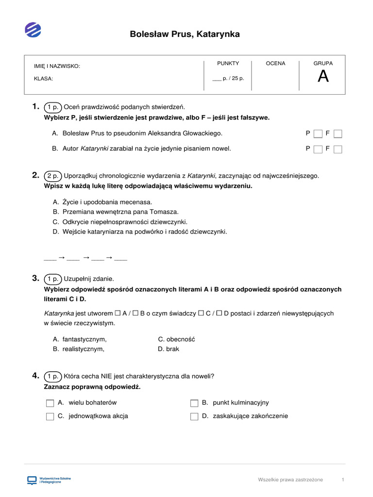 Boleslaw Prus Katarynka Dla Ucznia 20250804 151119 | PDF