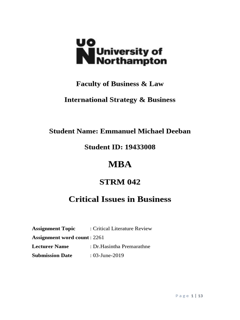 Critical Issues in Business.. | PDF | Leadership | Transformational ...