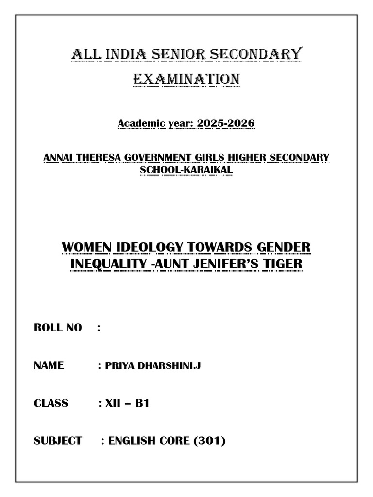 English Project Als 123 PRIYAD | PDF | Woman | Discrimination