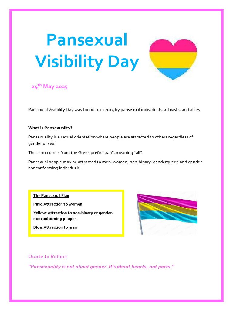 Pansexual Visibility Day 24th May 2025 | PDF