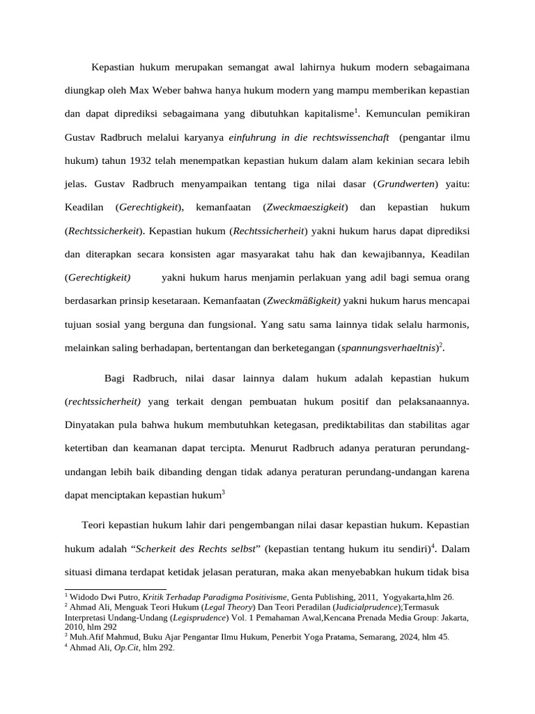 Teori Kepastian Hukum | PDF