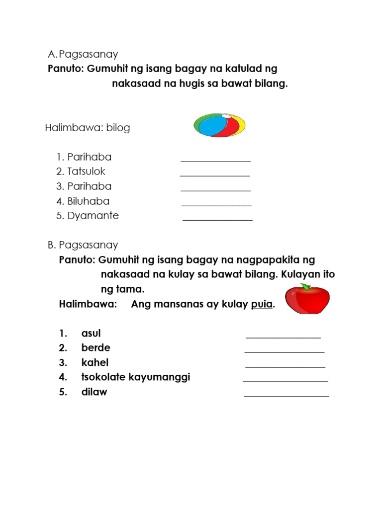 Pagsasanay Filipino 2 Oct. 6 | PDF